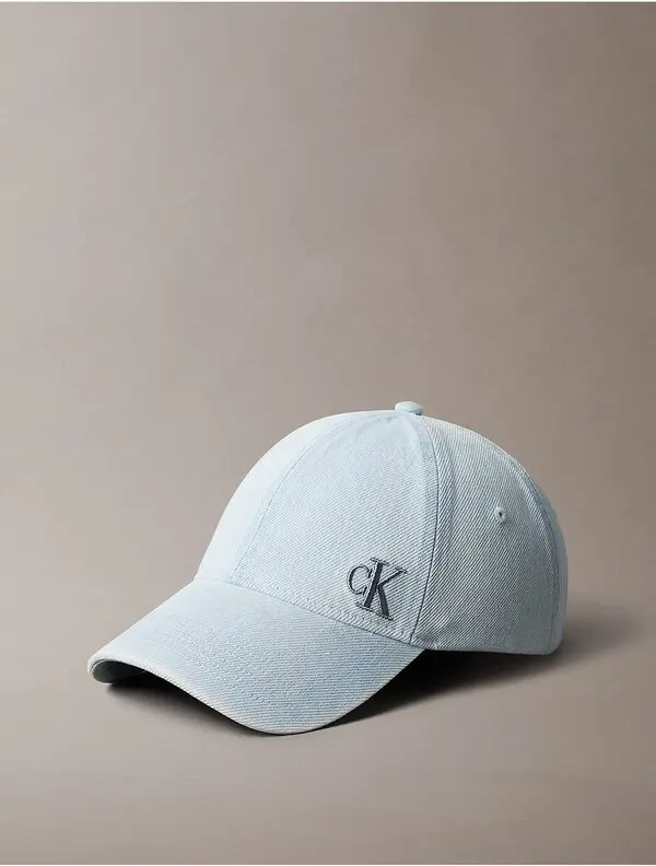 Calvin Klein Washed Denim Baseball Cap - Light Washed Denim