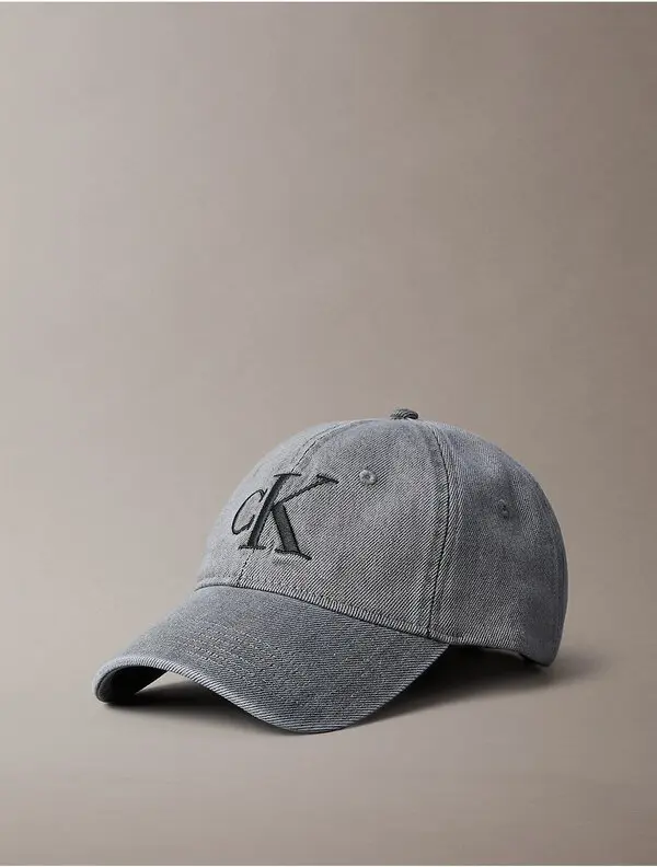 Calvin Klein Denim Monogram Baseball Cap - Dark Grey Wash