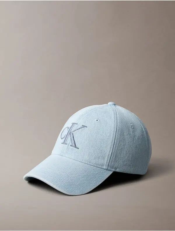 Calvin Klein Denim Monogram Baseball Cap - Light Washed Denim