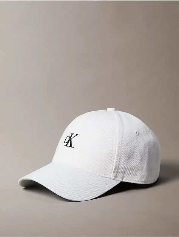 Calvin Klein Compact Monogram Baseball Cap - Bone White