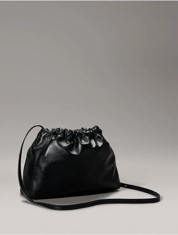 Calvin Klein Monogram Drawstring Crossbody Bag - Black