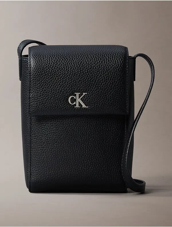Calvin Klein Monogram Phone Crossbody Bag - Black