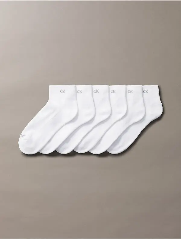 Calvin Klein 6-pack Quarter Socks - White