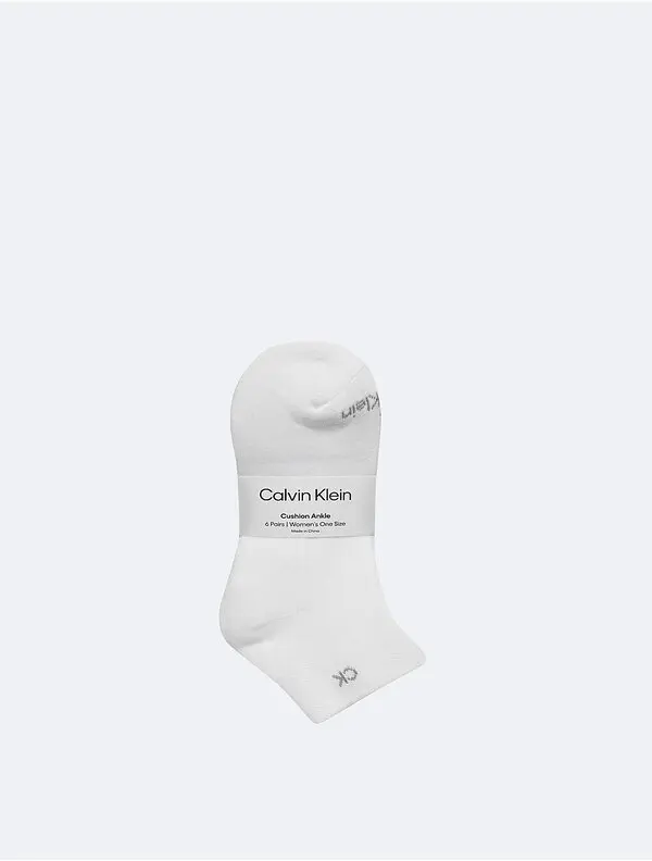 Calvin Klein 6-pack Quarter Socks - White