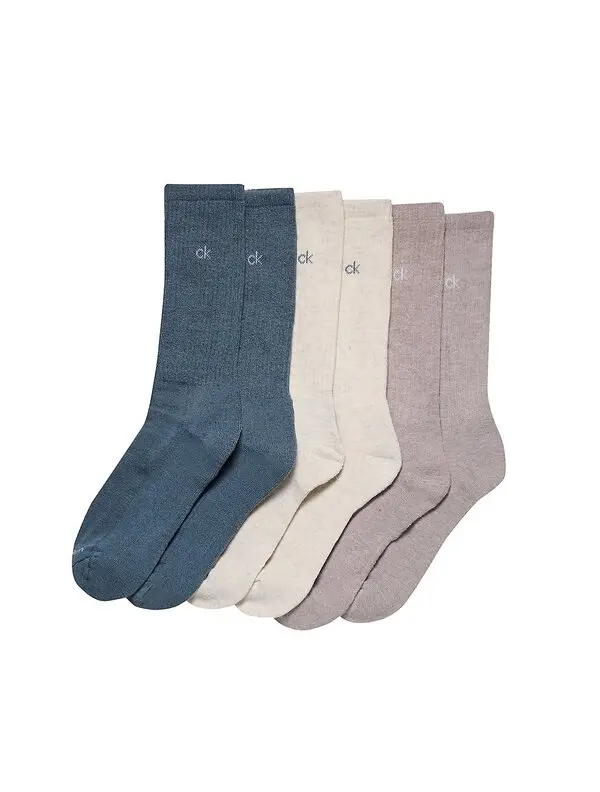 Calvin Klein 6-pack Crew Socks - Blue Assorted