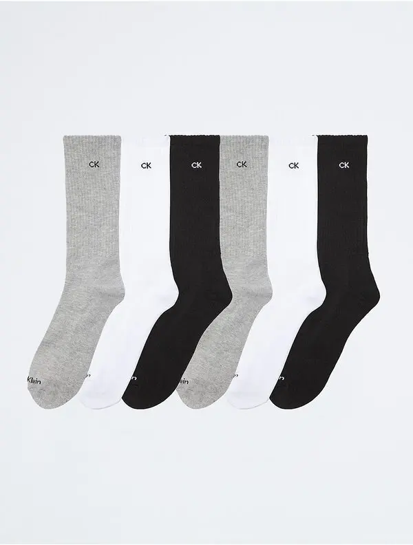Calvin Klein 6-pack Crew Socks - Grey Assorted