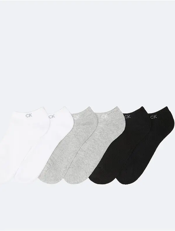 Calvin Klein 6-pack No Show Socks - Oxford Heather Assorted