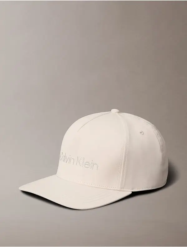 Calvin Klein Compact Monogram Logo Baseball Cap - Bone White