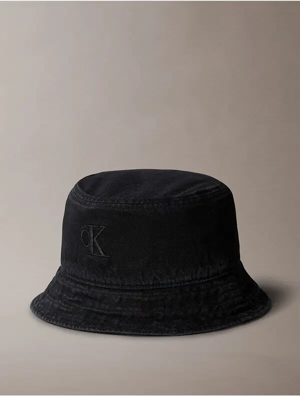 Calvin Klein Monogram Denim Bucket Hat - Black Beauty