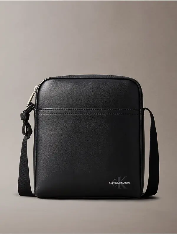 Calvin Klein Monogram Logo Reporter Bag - Black