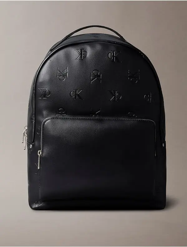 Calvin Klein Allover Monogram Backpack - Black