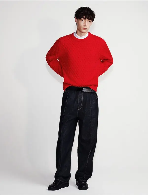 Calvin Klein Merino Wool Crewneck Sweater - Red
