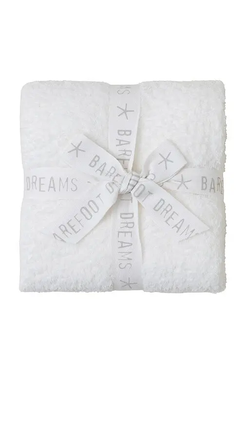 Barefoot Dreams Cozychic Stroller Blanket In White - Pearl