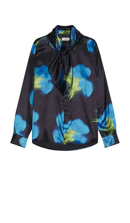 FLANEUR Blurred Flower Shirt - Black