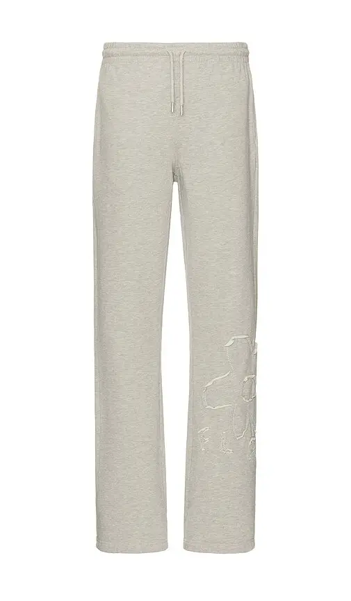 FLANEUR Blossom Patches Sweatpants In Grey - Heather Grey