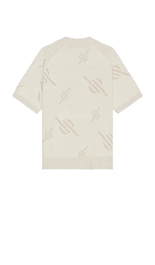 DAILY PAPER Monogram Knit Polo In Cream