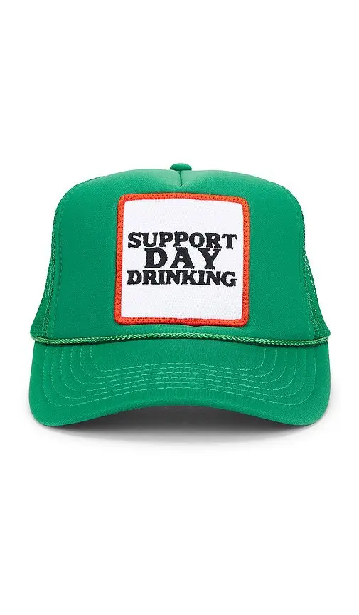 FRIDAY FEELIN Support Day Drinking Trucker Hat - Green
