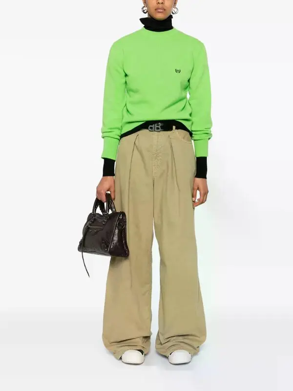 Balenciaga Embroidered Balenciaga Green Belt Balenciaga Logo-Embroidered  Sweater Green Editorialist