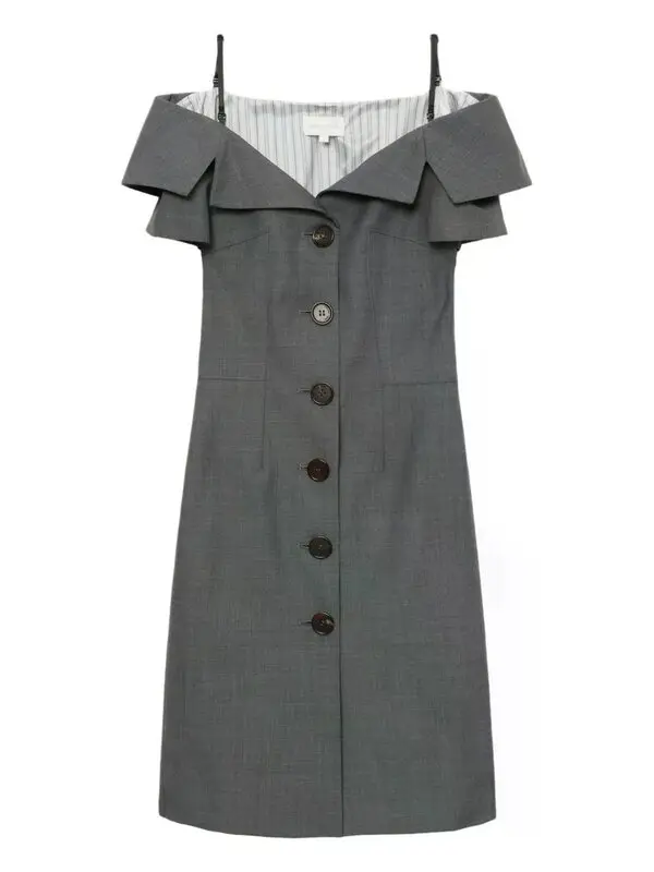 SHUSHU/TONG Button-up Off-shoulder Dress