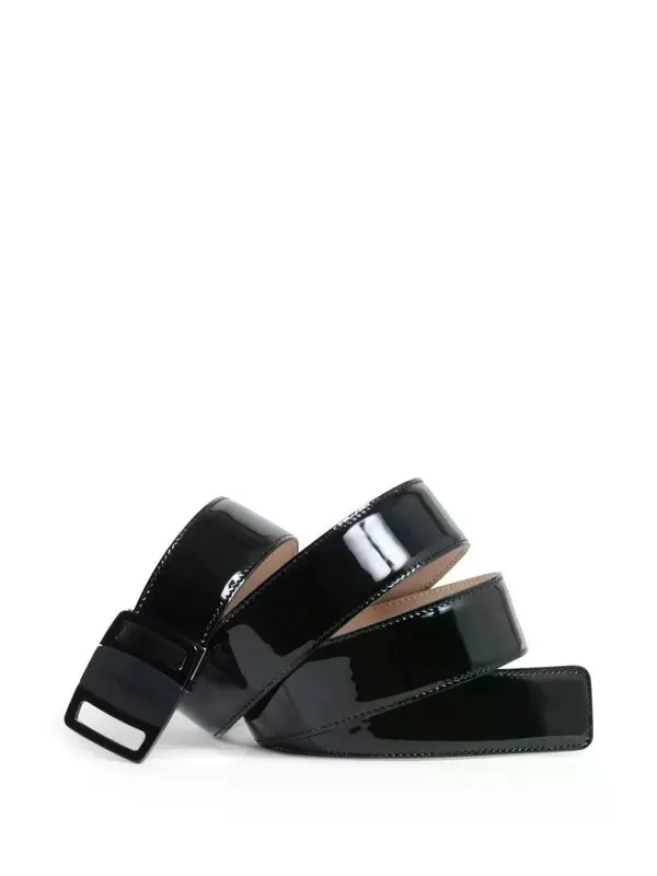 FERRAGAMO Patent Leather Belt - Black