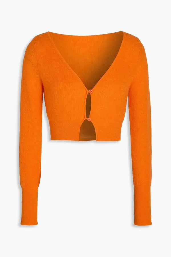 Jacquemus Cropped Mohair-blend Cardigan - Orange
