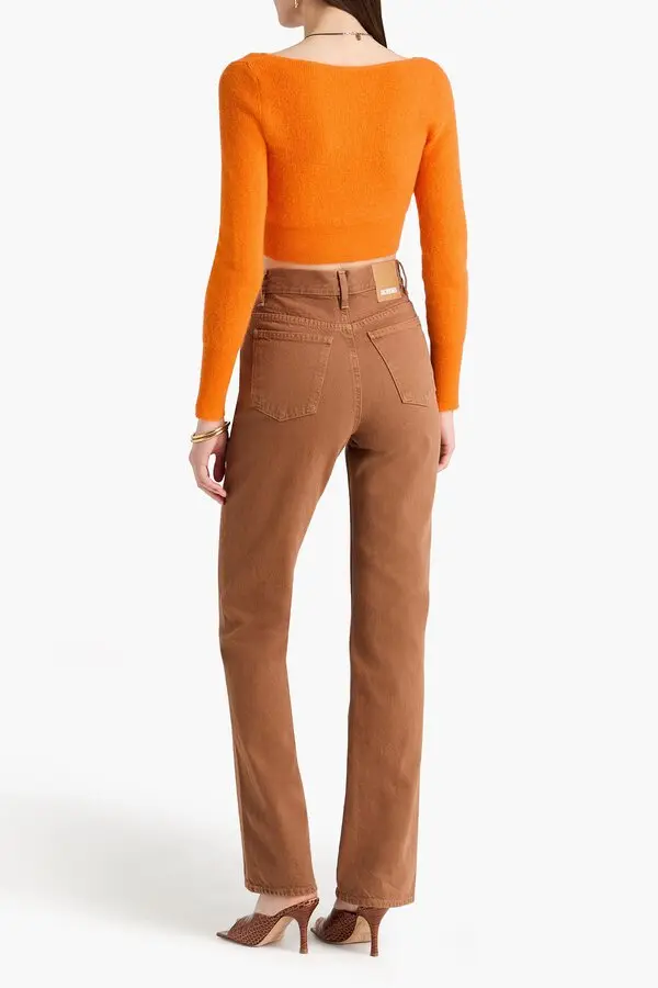 Jacquemus Alzou Cropped Mohair-blend Cardigan - Orange