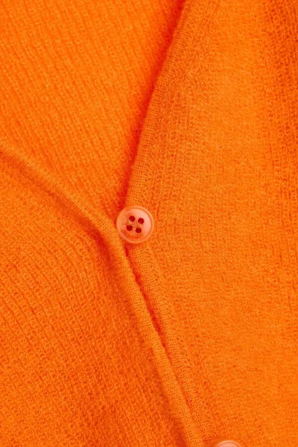 Jacquemus Alzou Cropped Mohair-blend Cardigan - Orange