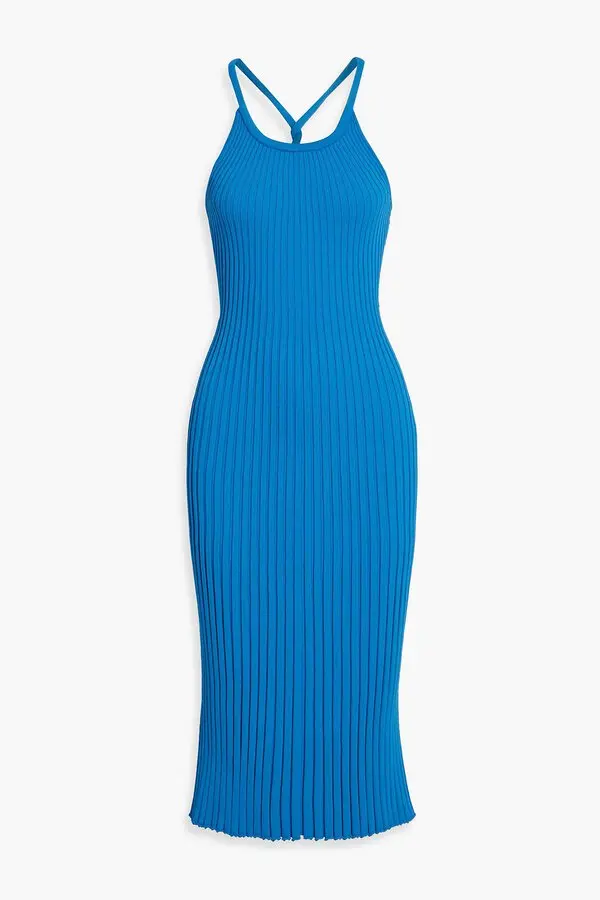 Proenza Schouler Vida Ribbed-knit Midi Dress - Azure