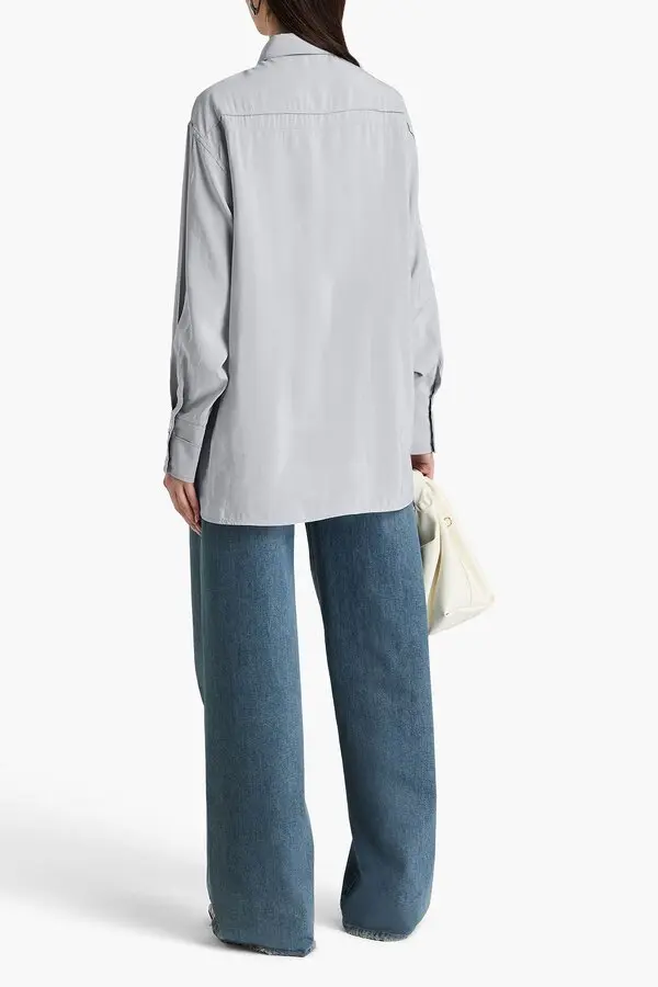 Proenza Schouler Ida Satin-crepe Shirt - Sky Blue