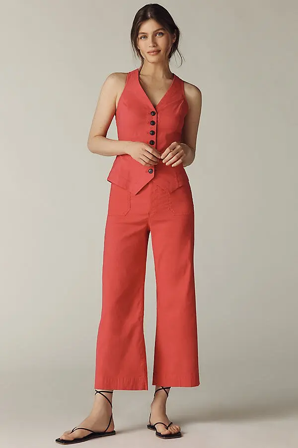 Anthropologie Halsey Slim Button-front Vest Top