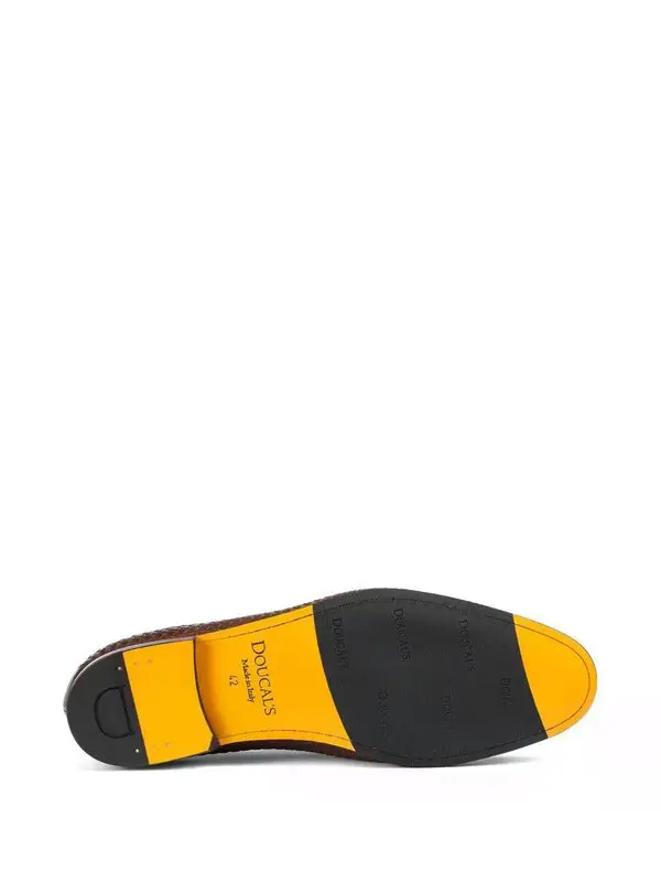 DOUCAL'S Woven Leather Loafers - Brown