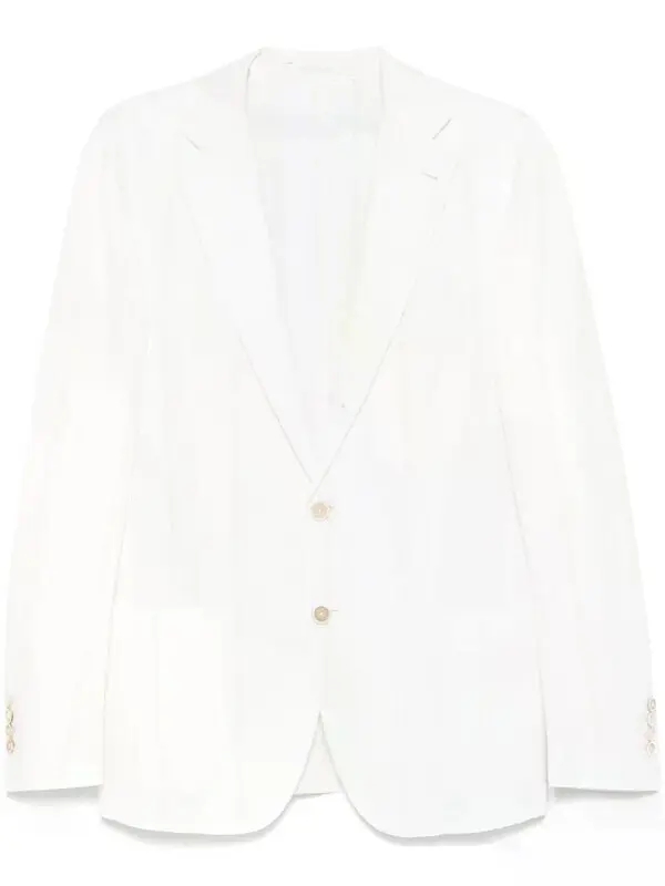 Eleventy Striped Blazer - White