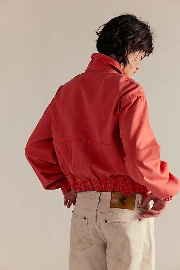 Free People Birdie Track Jacket - Poppy Red