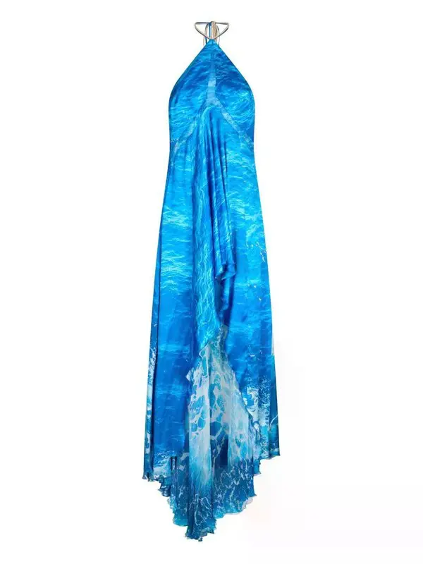 Roberto Cavalli Abstract-print Maxi Dress