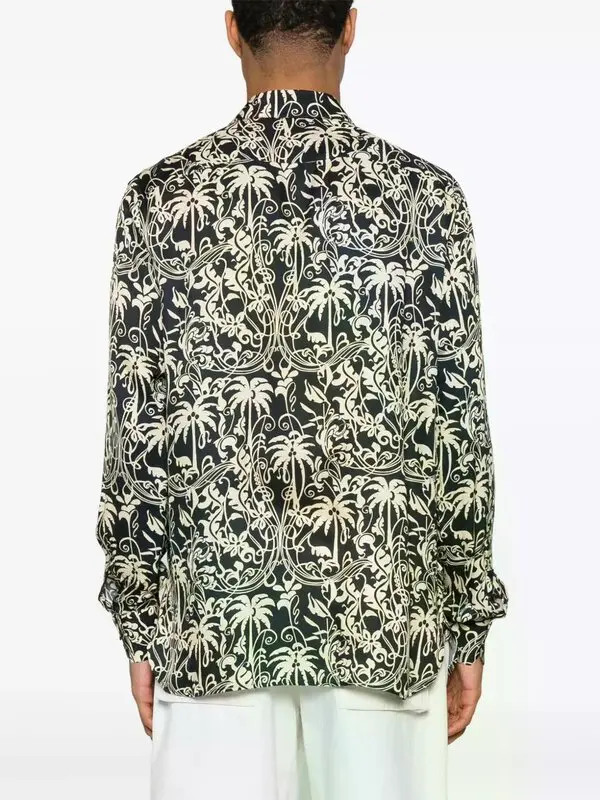 LANEUS Palm Tree Print Shirt