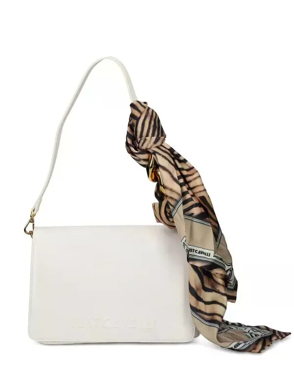 Just Cavalli Embossed Logo Shoulder Bag - White