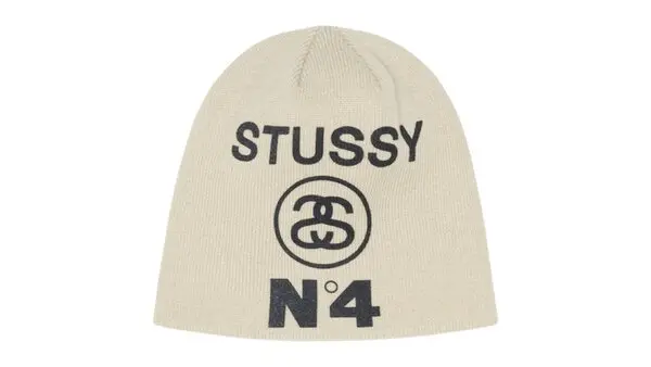 StÜssy Number 4 Skullcap Beanie - Bone