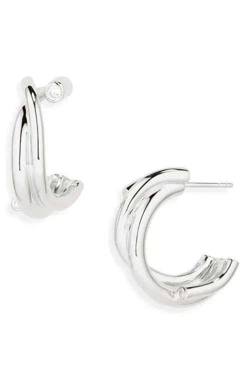 Completedworks Cubic Zirconia Hoop Earrings - Silver Plated