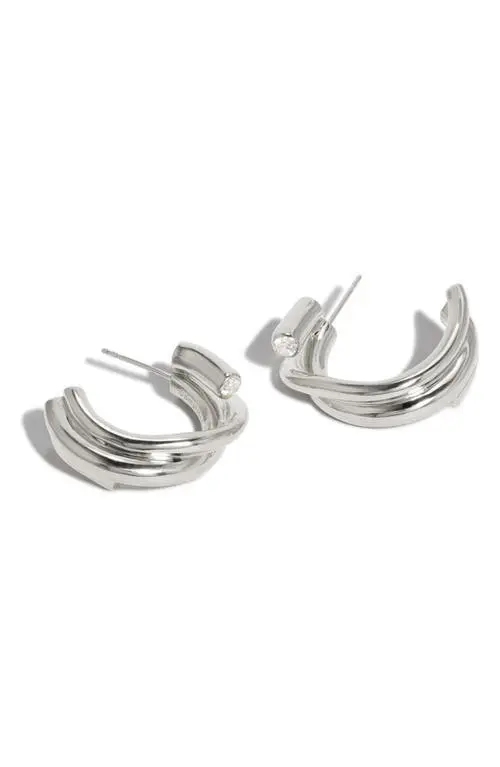 Completedworks Cubic Zirconia Hoop Earrings - Silver Plated