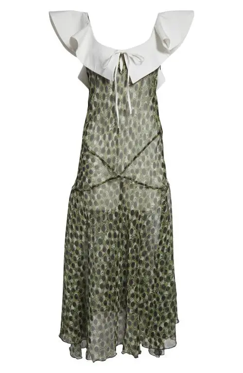 green dress with polka dots Family Matching T-Shirt & Dress Set Polka Dot Puff-sleeve Dress for Mo main image 1