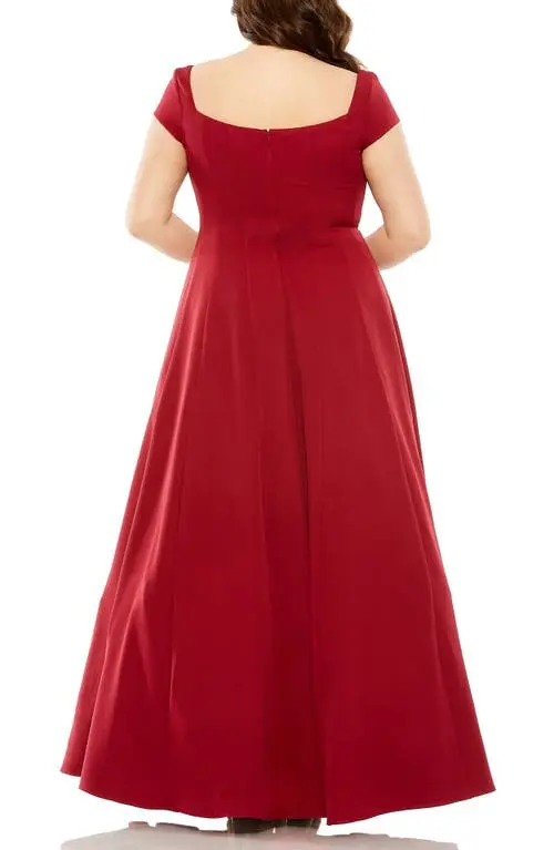Mac Duggal Cap Sleeve Square Neck Ballgown