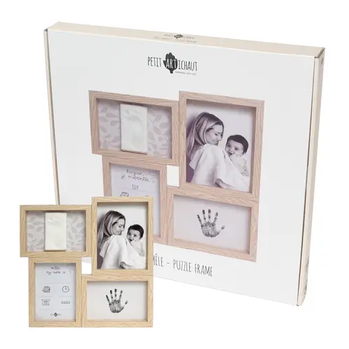 PETIT ARTICHAUT Puzzle Frameinkless Baby Print Keepsake Kit & Photo Memory Frame - Ivy Grey
