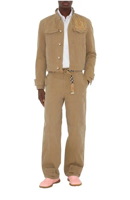 Burberry Relaxed Fit Cotton Canvas Trousers