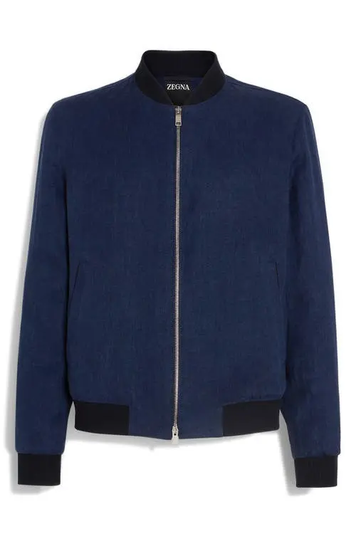 Zegna Linen Twill Bomber Jacket