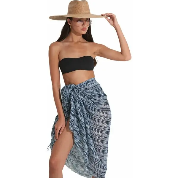 GOTTEX Mishel Swim Cover Up Sarong Wrap Skirt - Multi/navy
