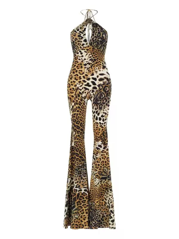 Roberto Cavalli Jaguar-print Jumpsuit - Neutrals