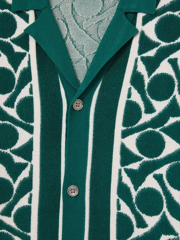 REISS Edmonds Abstract Pattern Towelling Shirt