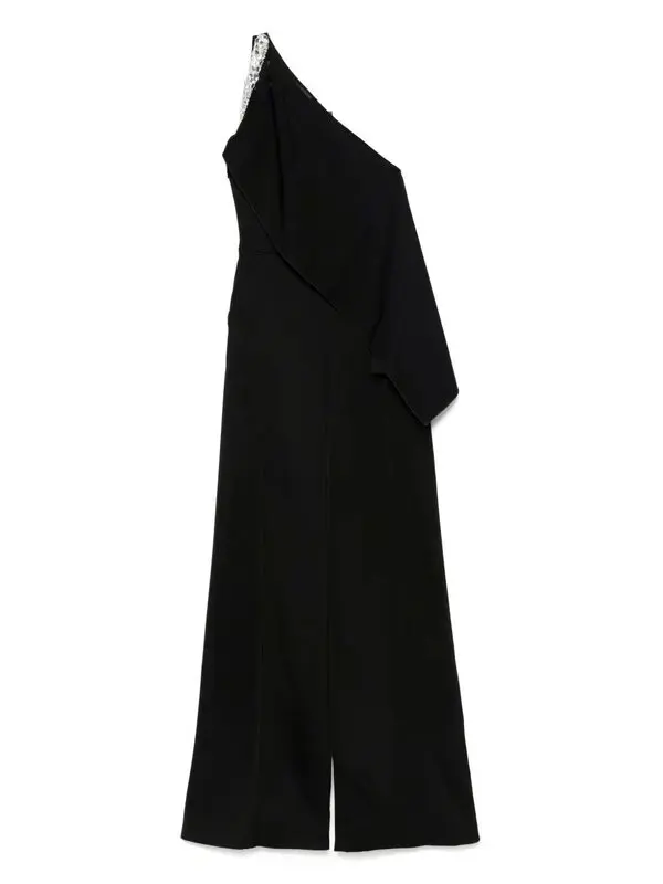 David Koma Crystal-embellished Draped Jumpsuit - Black