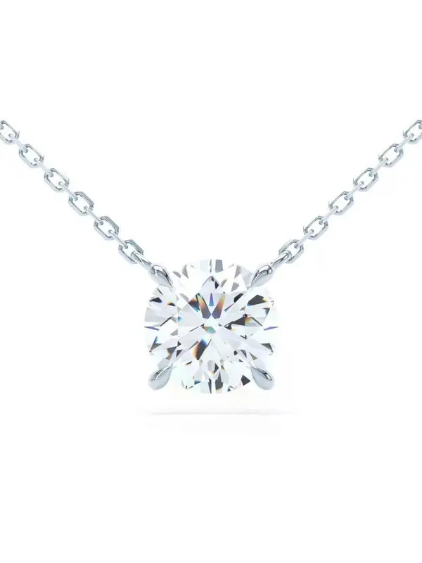 LOEV 18kt Recycled White Gold Diamond Necklace - Silver