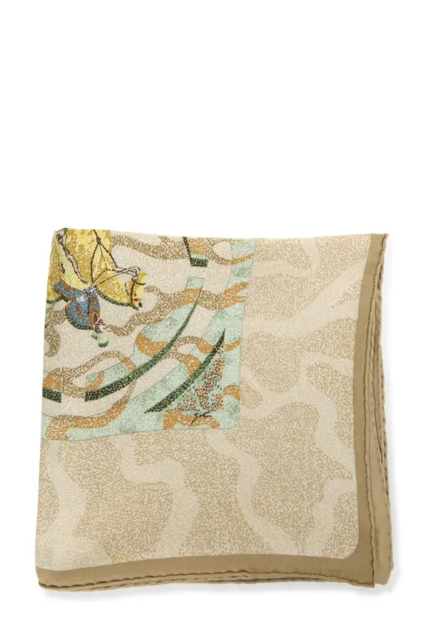 Hermès Multicolor 'peintre Du Cheval' Silk Scarf 90